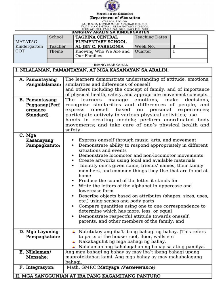 Lp-Mga Bahagi NG Bahay | PDF