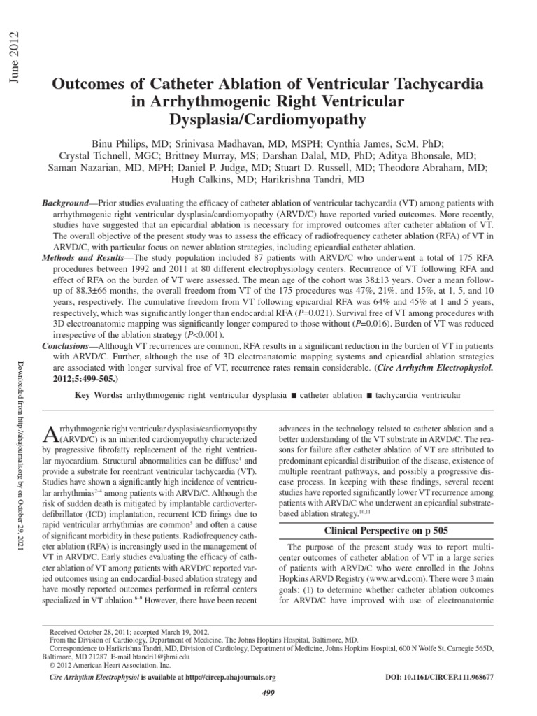 Outcomes of Catheter Ablation of Ventric | PDF | Medical Specialties ...