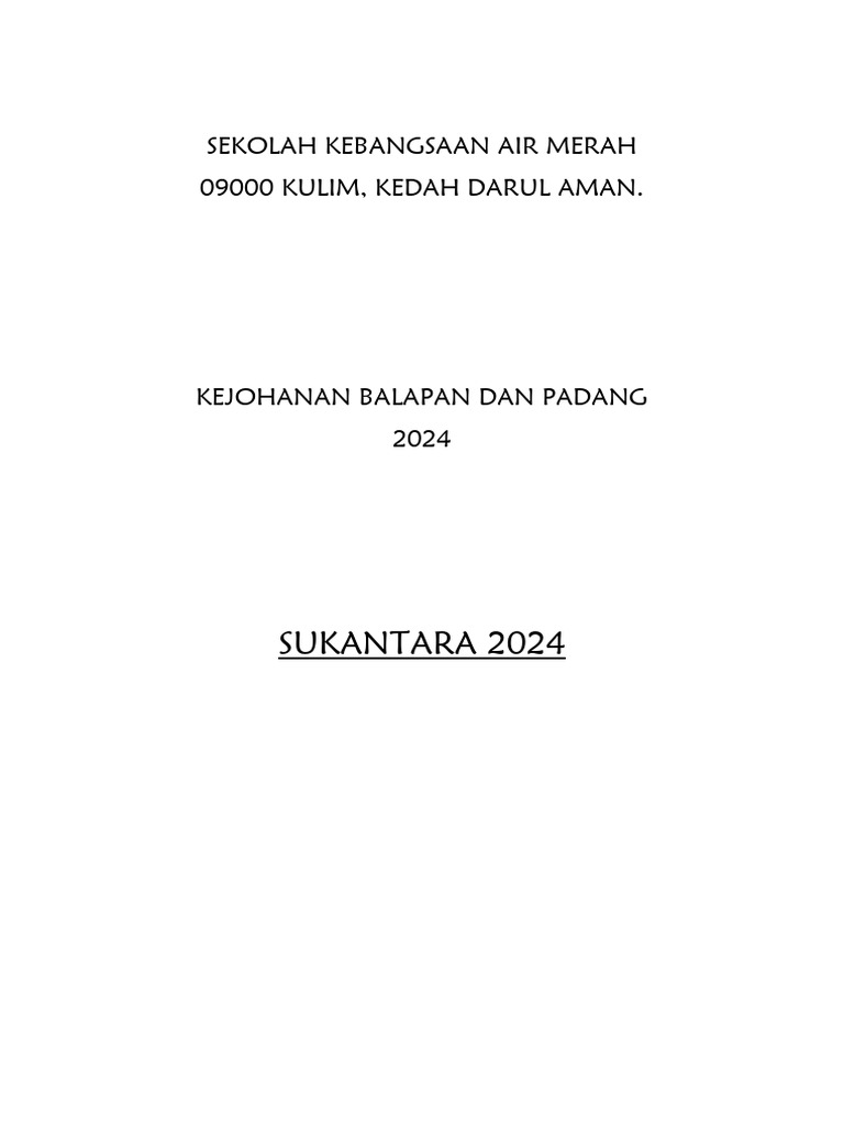 JK Sukantara & Sukaneka SK Air Merah 2024 | PDF