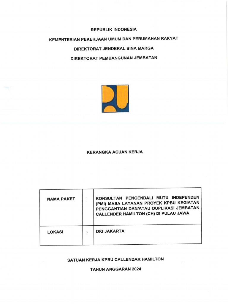 KAK PMI Masa Layanan Proyek KPBU Callender Hamilton | PDF