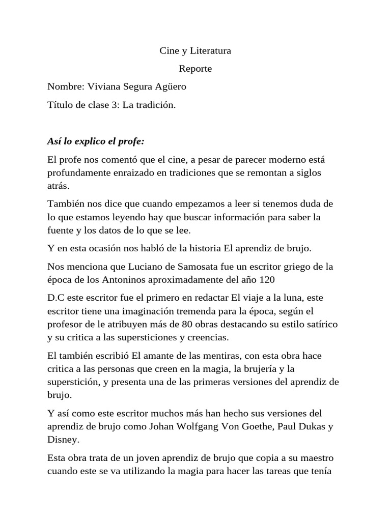 Reporte 3 Cine y Literatura | PDF | Ficción general