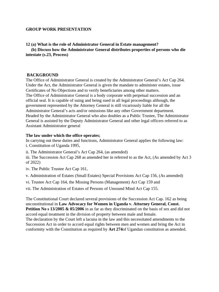 Family Presentation Final Draft | PDF | Intestacy | Probate