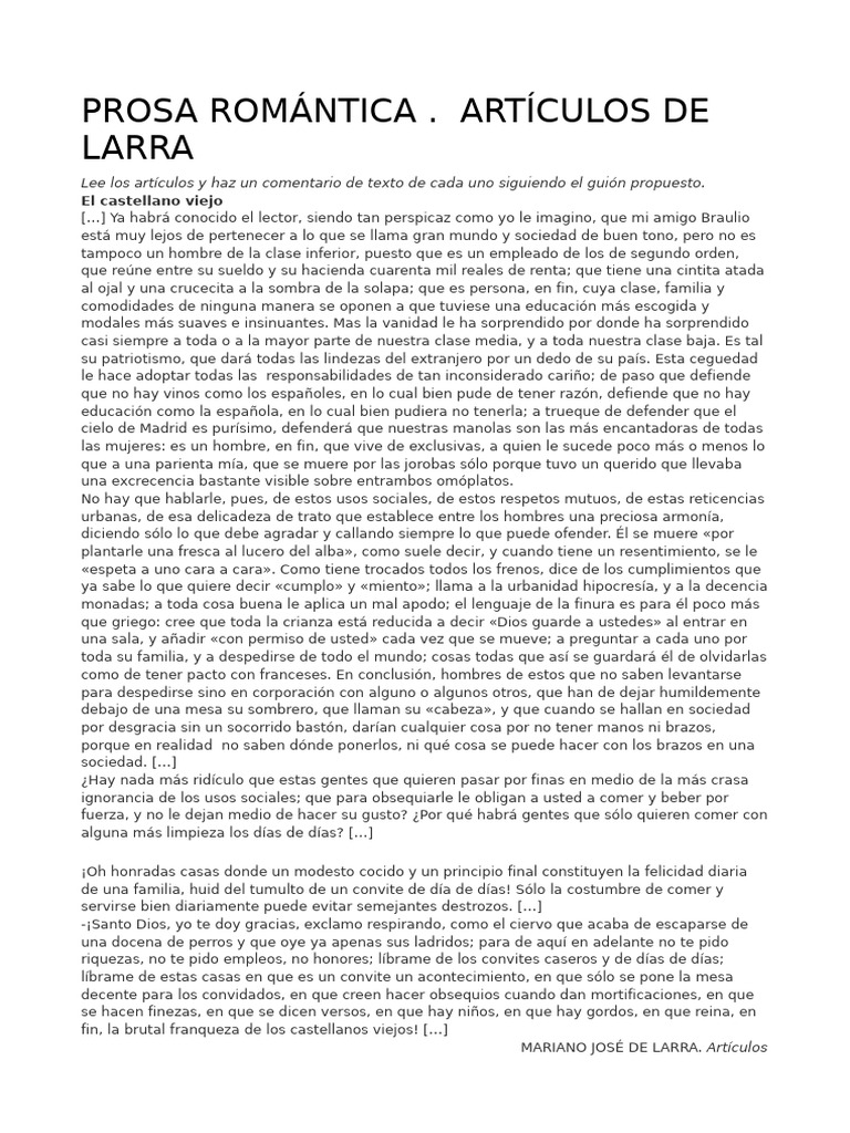 Textos de Larra | PDF