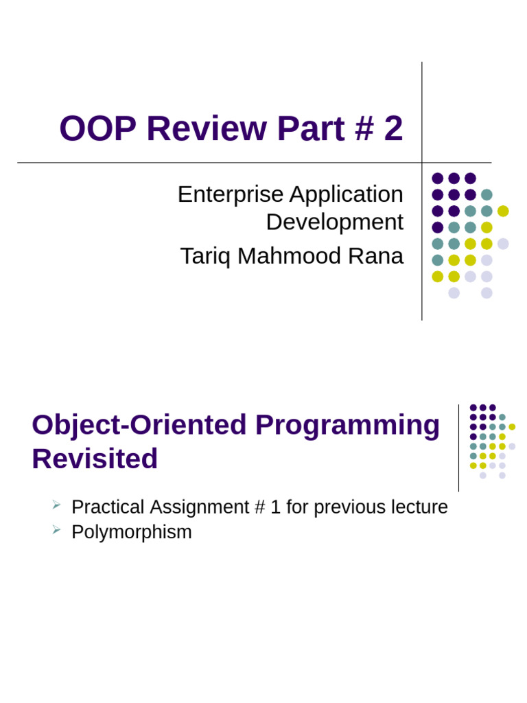 Oop Review Part 2 | PDF | Method (Computer Programming) | Inheritance (Object Oriented Programming)