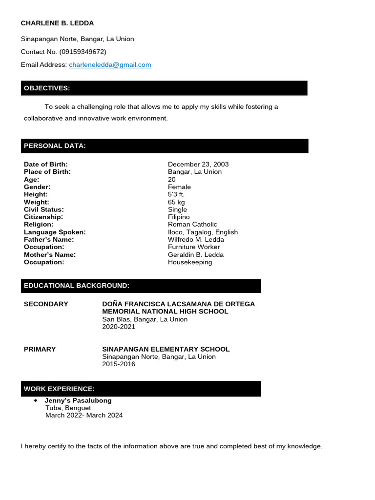 Charlene Resume | PDF