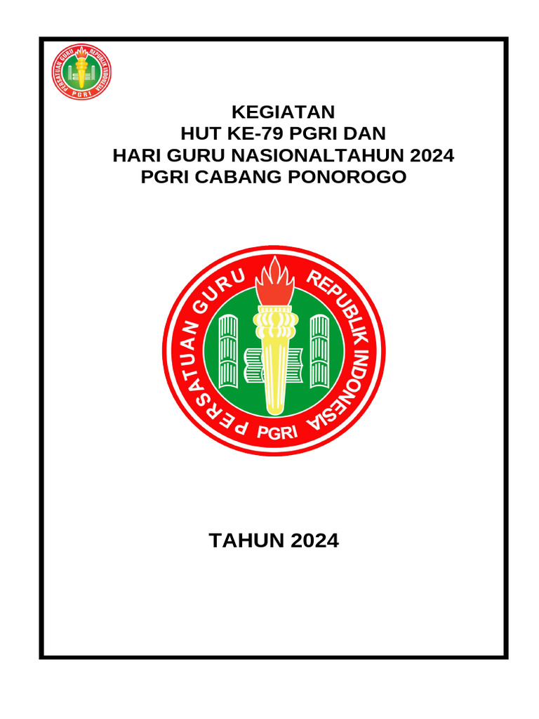 Kegiatan Hut Ke 79 Pgri Dan HGN Tahun 2024 | PDF