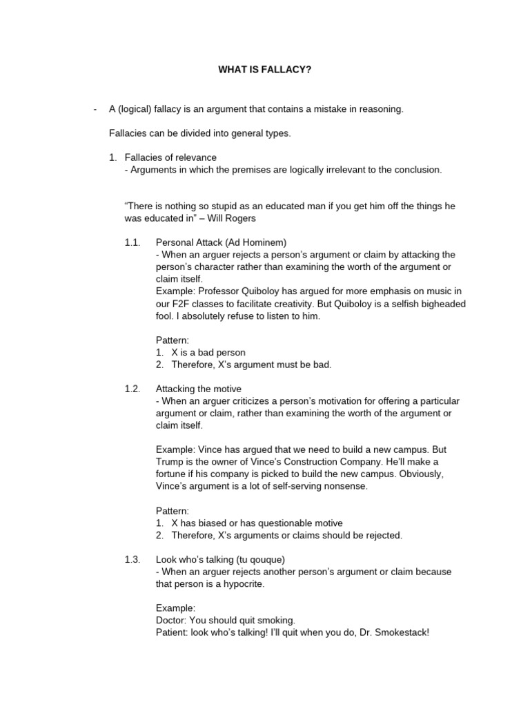 G3 Falacies of Relevance | PDF | Fallacy | Argument