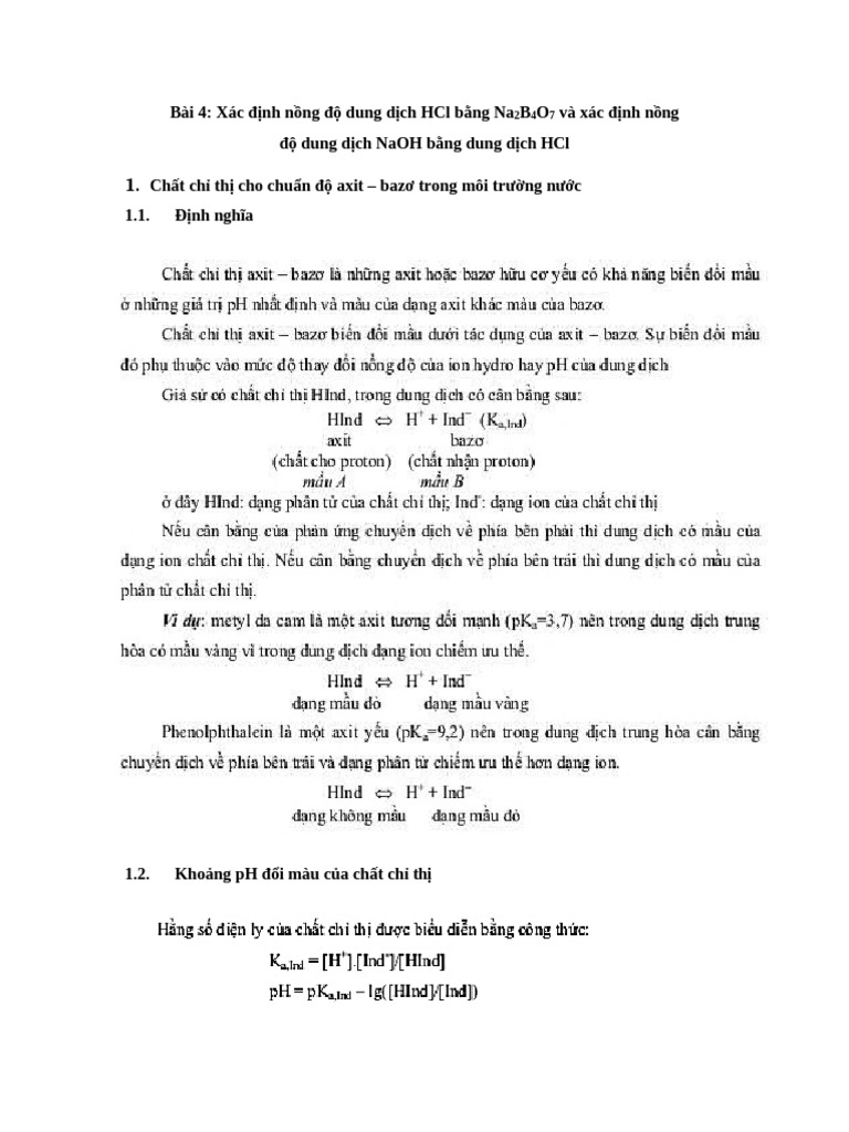 Bài 4-Chuẩn độ axit bazo | PDF