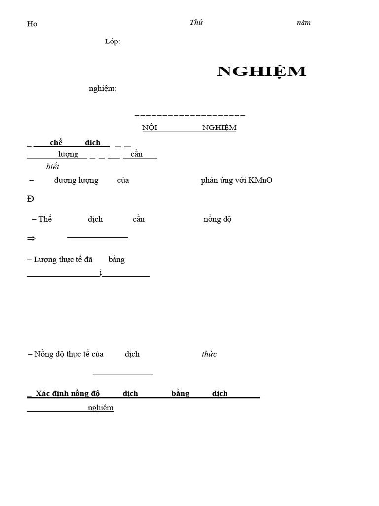 Báo cáo chuẩn độ OXH Khử | PDF