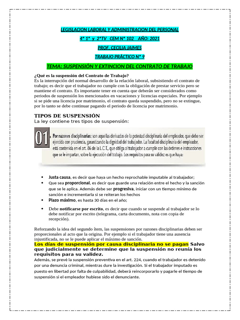 TP N 9 Laboral 2021 | PDF | Labor