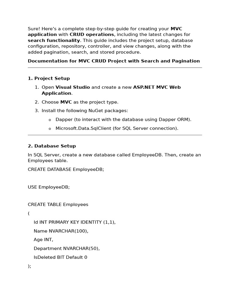 CRUD with Dapper Documentation2 | PDF | Database Index | Databases CRUD with Dapper Documentation2 | PDF | Database Index | Databases