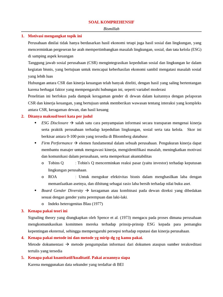 Soal Kompre | PDF
