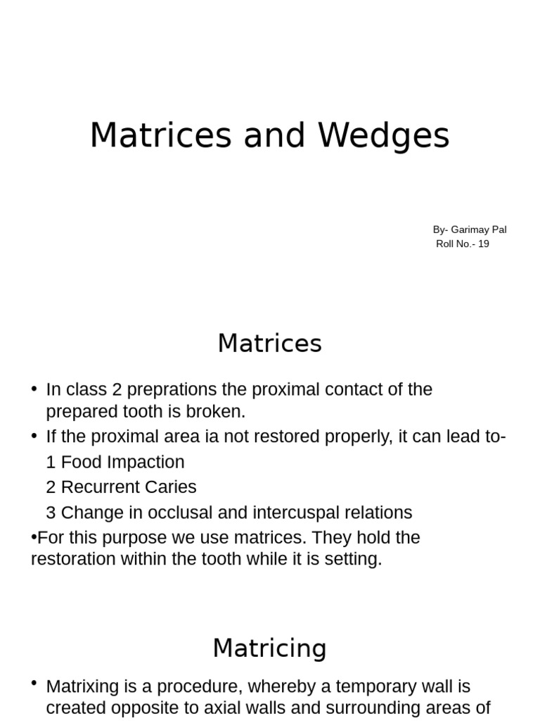 Matrices and Wedges | PDF | Matrix (Mathematics) | Dentistry