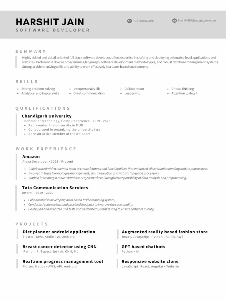 Harshit Jain - Resume | PDF