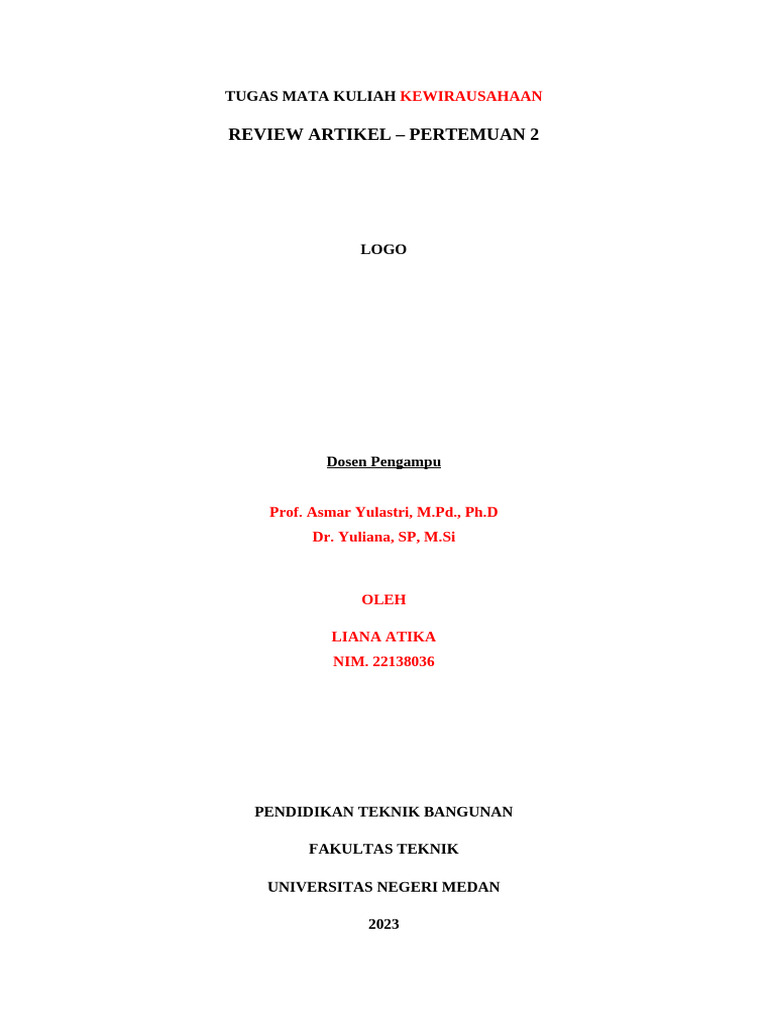 Template Review Jurnal | PDF