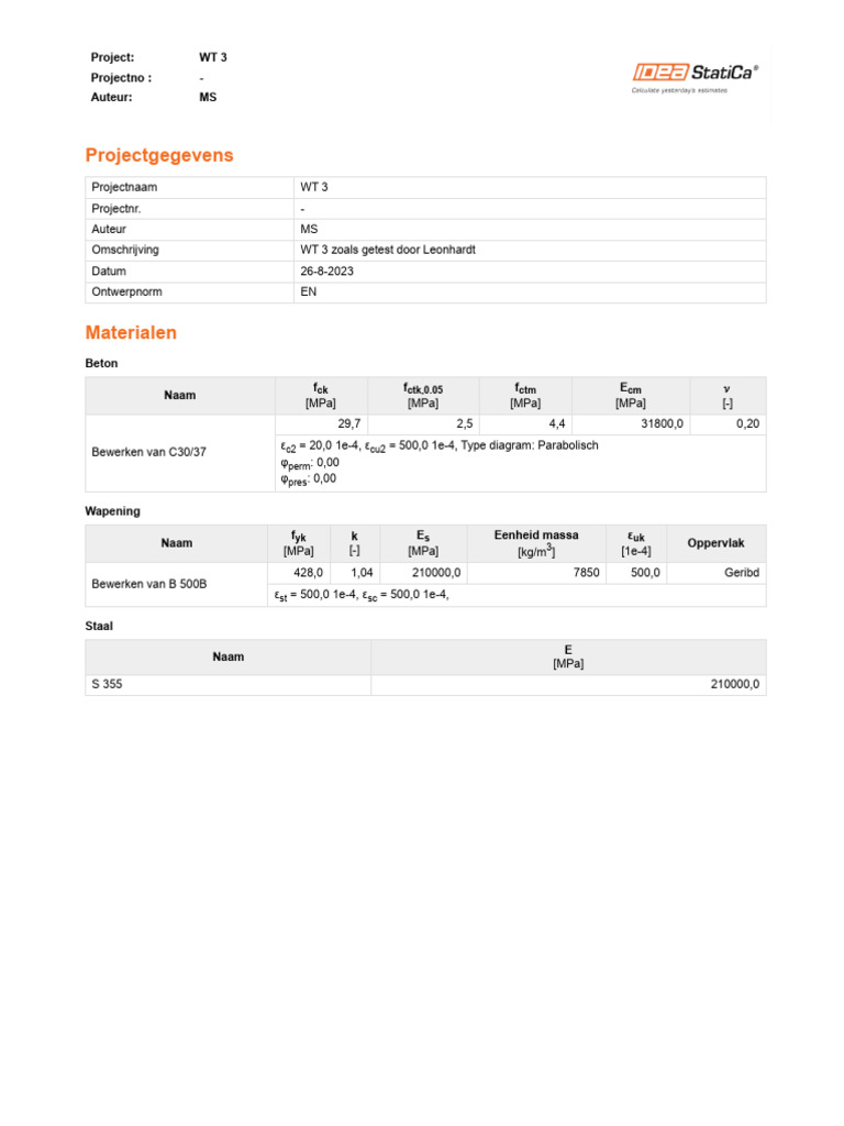 WT3 IDEA Uitvoer | PDF