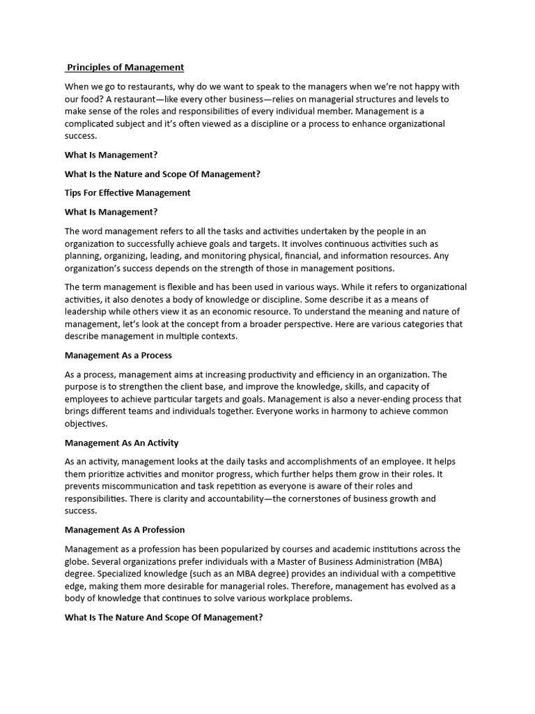 Understanding Management Principles | PDF | Marketing | Goal