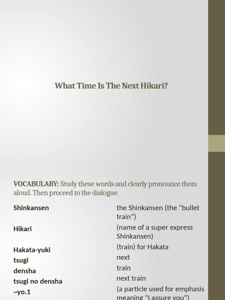 4 What Time Is The Next Hikari | PDF | Languages Of Asia | Linguistic ...