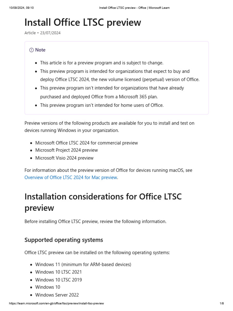 Install Office LTSC Preview - Office - Microsoft Learn | PDF ...