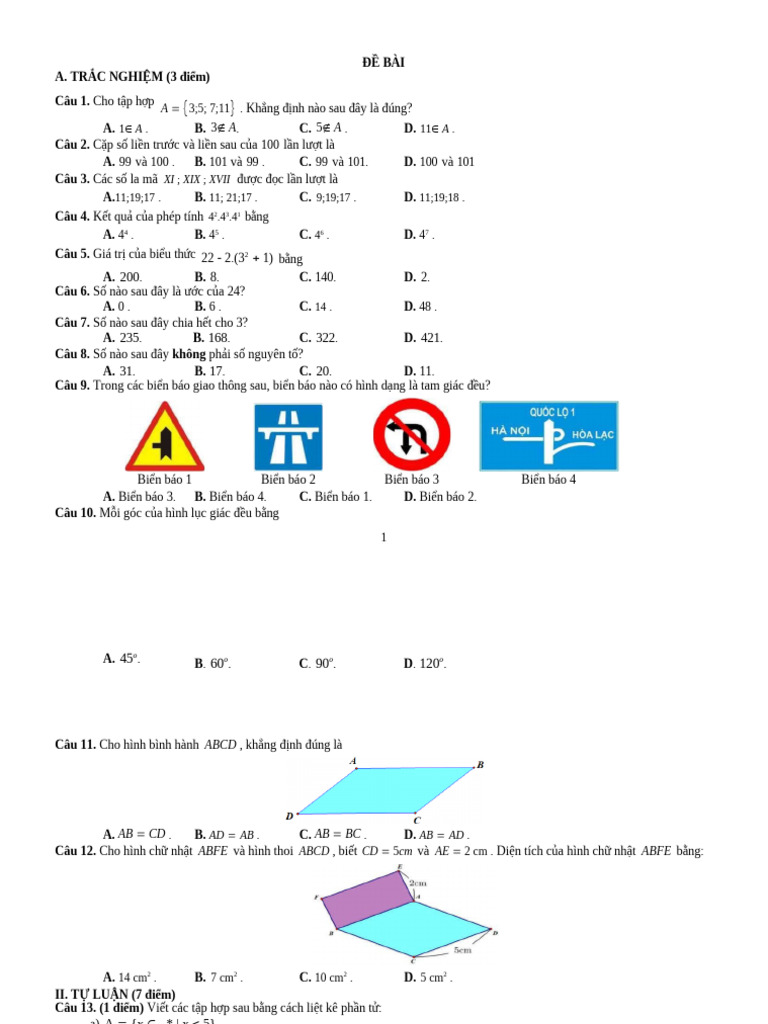 BTVN. Toán 6-GK1 | PDF
