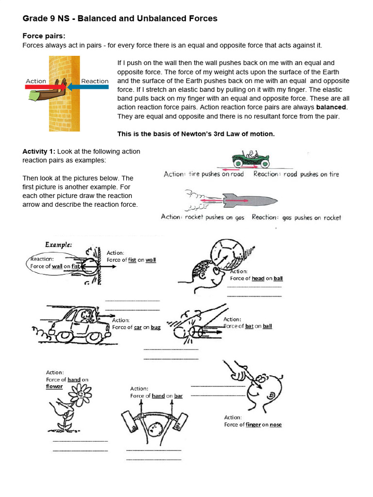 Understanding Balanced and Unbalanced Forces | PDF | Force | Weight