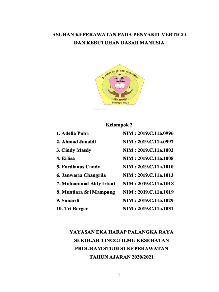 PDF Askep Vertigo Kelompok 2 Compress | PDF