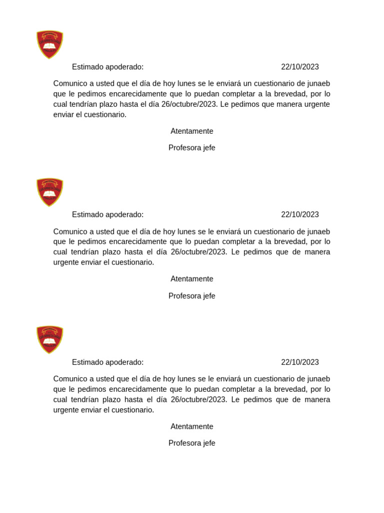 Estimado Apoderado | PDF