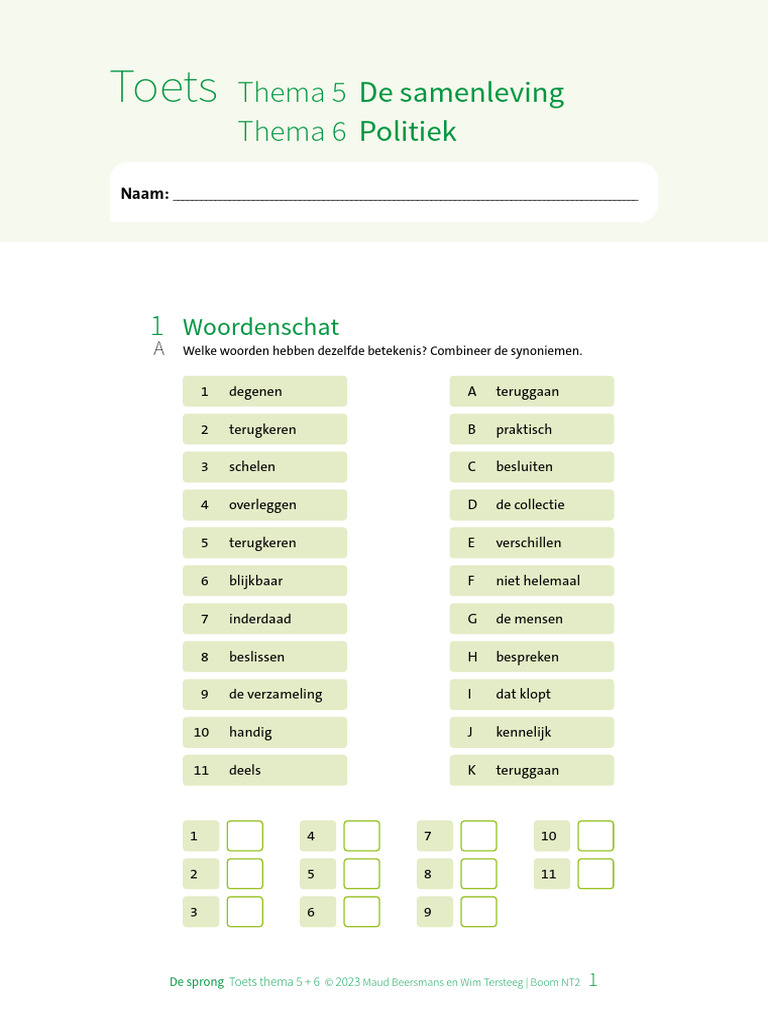 Toets de Sprong t5 t6 | PDF