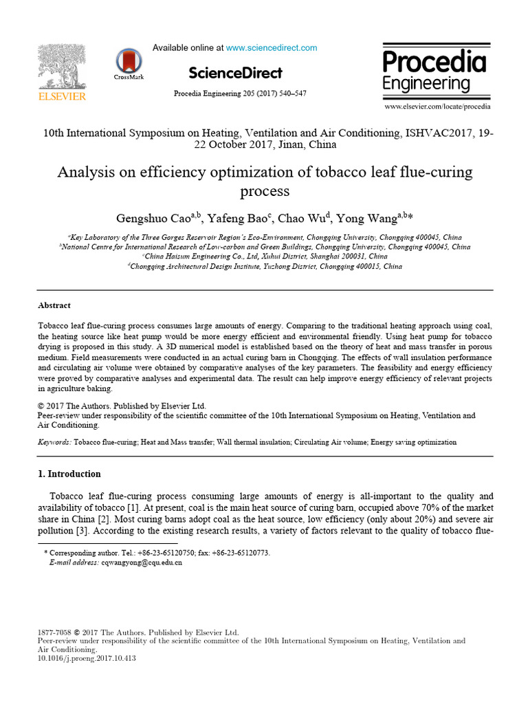 Tobacco Flue-Curing Efficiency Analysis | PDF | Building Insulation ...