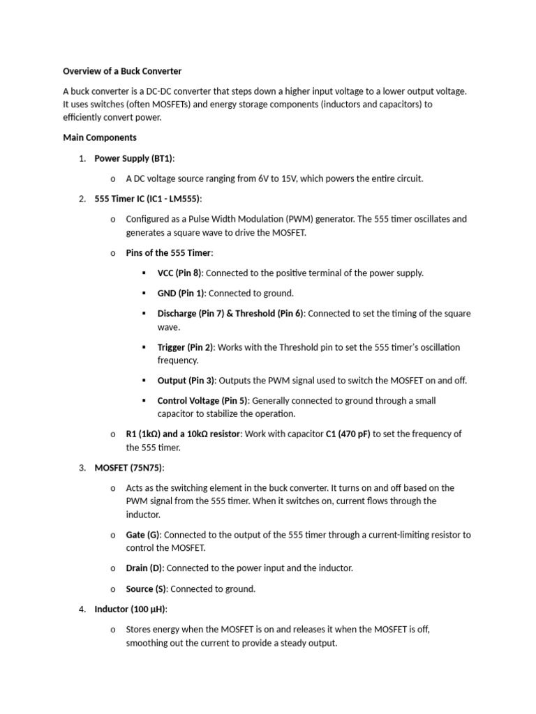 Overview of A Buck Converter | PDF | Electrical Equipment ...