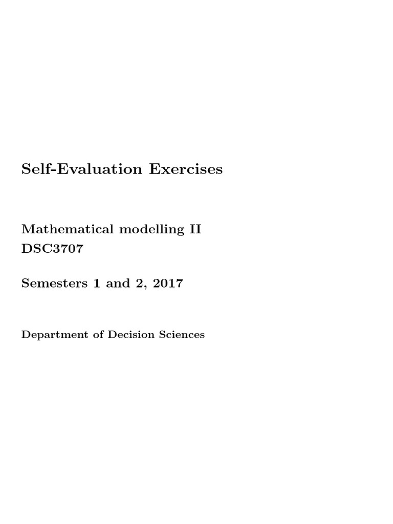 DSC3707 Self-Evaluation Exercises | PDF | Demand | Interest