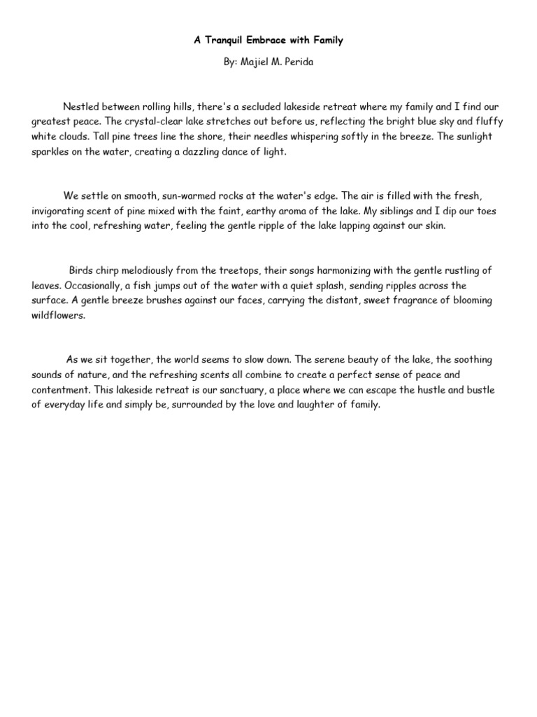 Sample Descriptive Writing | PDF