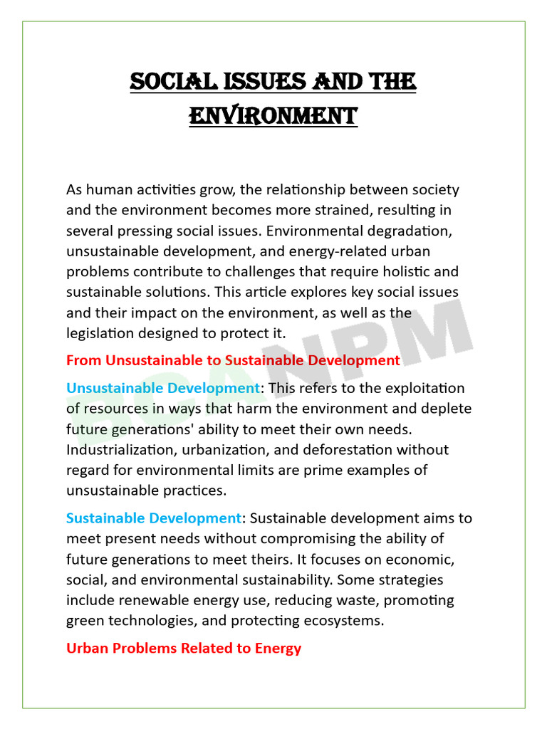 Social Issues Impacting the Environment | PDF | Climate Change ...