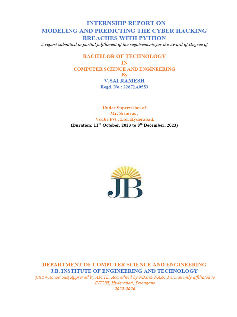 Ramesh Internship Report | PDF | Python (Programming Language ...