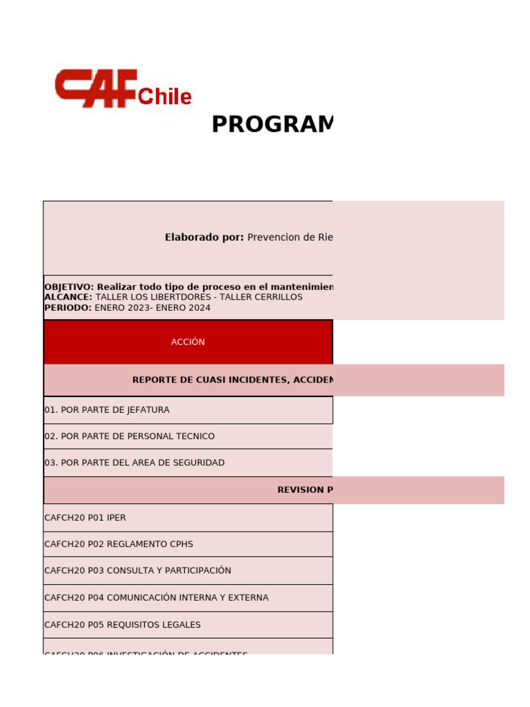 Programa de Seguridad L36 (2023) | PDF | Seguridad y salud ocupacional ...