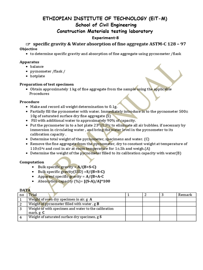 Specific GR of Fine Agg | PDF | Science & Mathematics