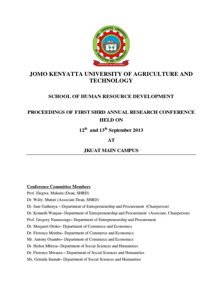 Jomo Kenyatta University of Agriculture | PDF | Procurement | Statistics