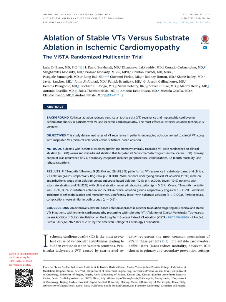 Ablation of Stable VTs Versus Substrate | PDF | Medical Specialties | Cardiovascular Physiology