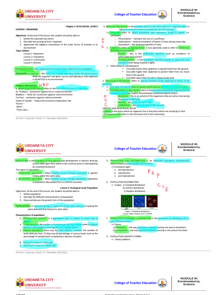 Module in Envi Science Chapter 3 1 | PDF | Rain | Parasitism