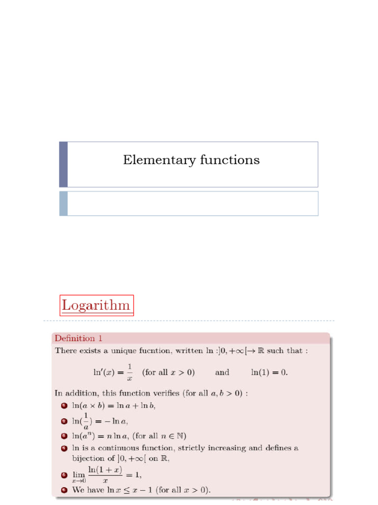 Elementary Functions | PDF