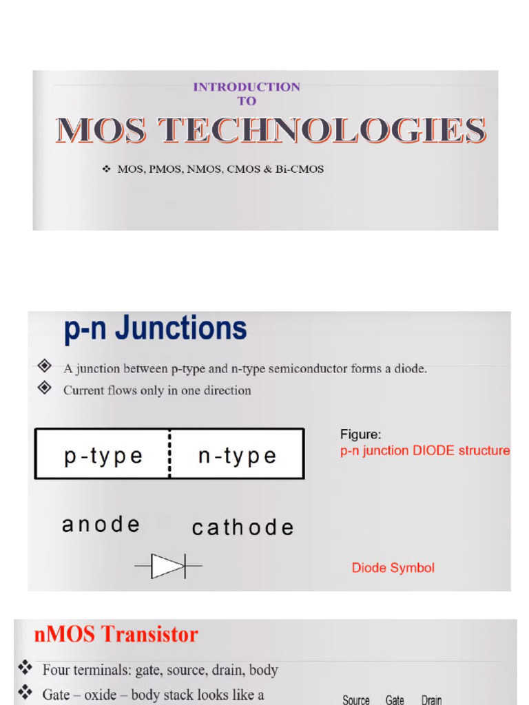L2 - Inroduction To MOS Technology | PDF | Mosfet | Cmos