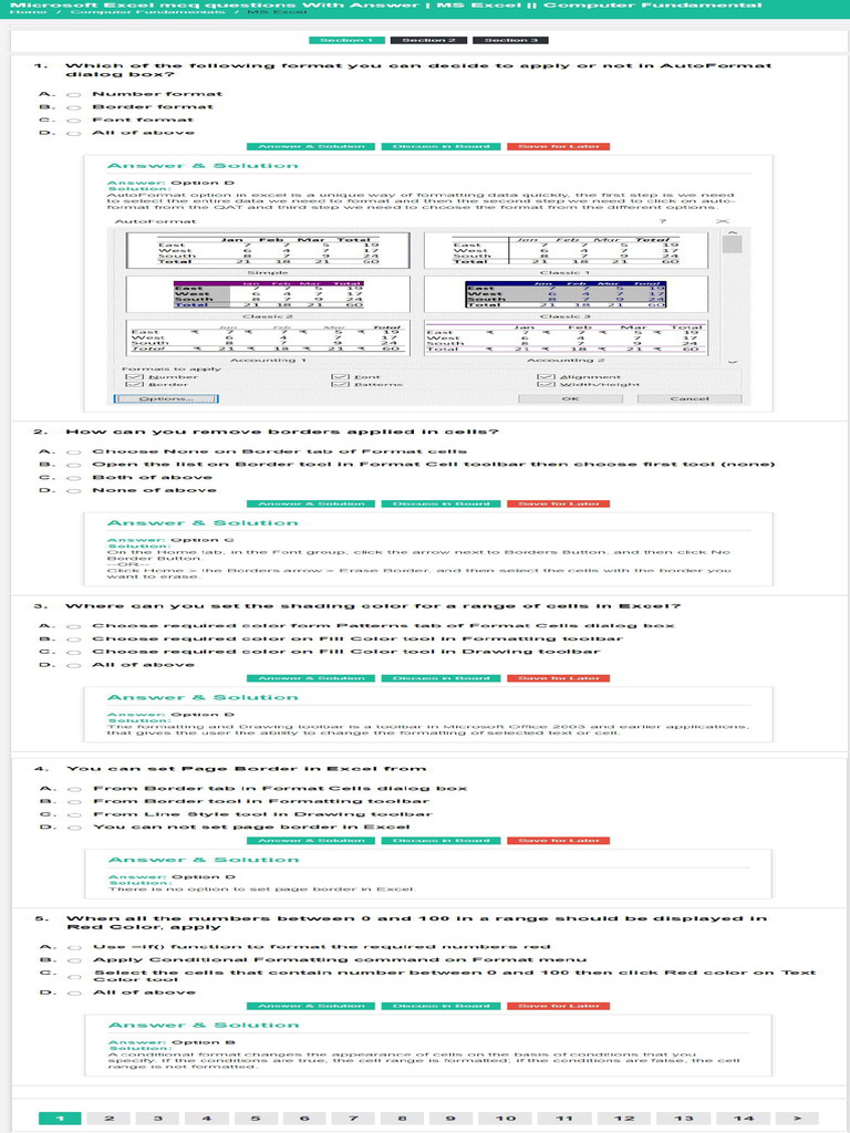 Microsoft Excel MCQ Questions With Answer Sec 1 | PDF