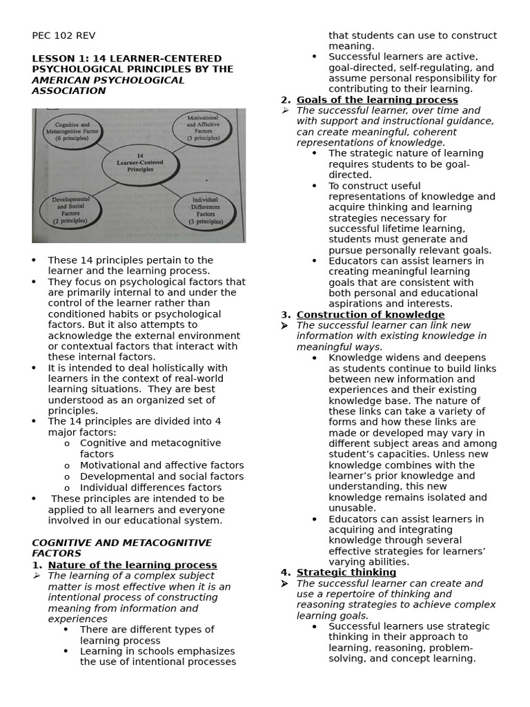 PEC 102 REV - Metacognition | PDF | Reinforcement | Learning