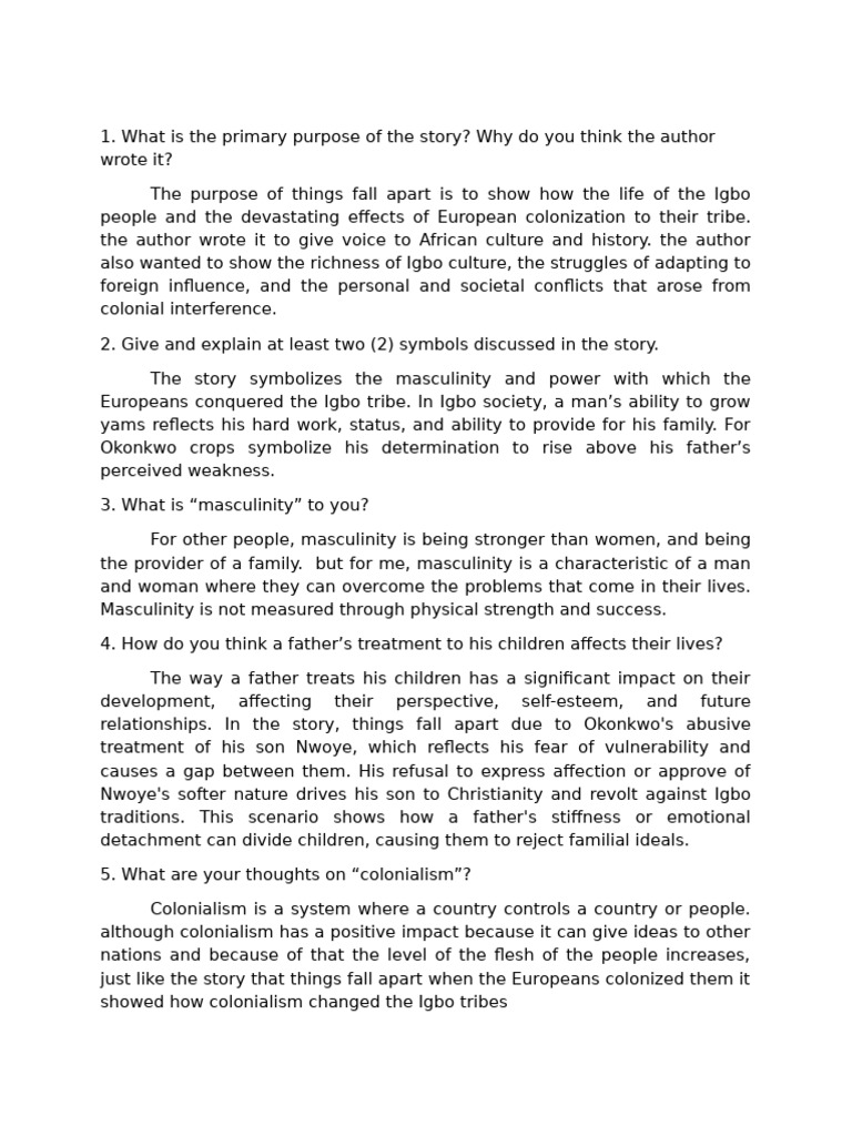 Things Fall Apart | PDF | General Fiction