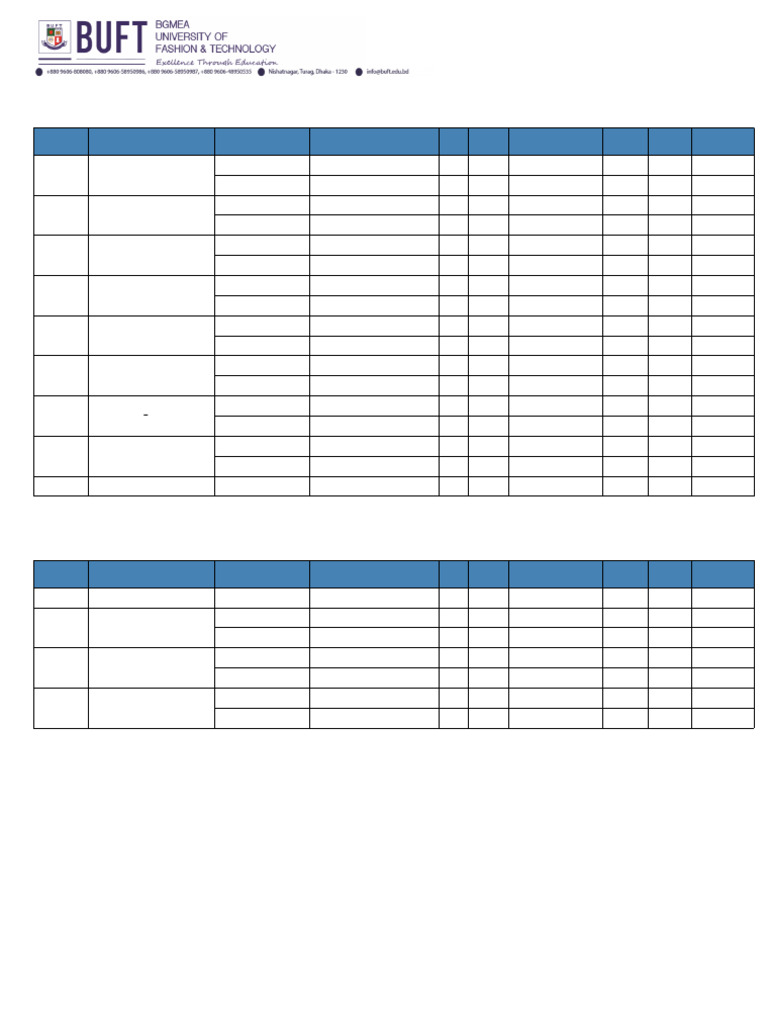 RPT Student Class Routine | PDF | Engineering | Physical Sciences