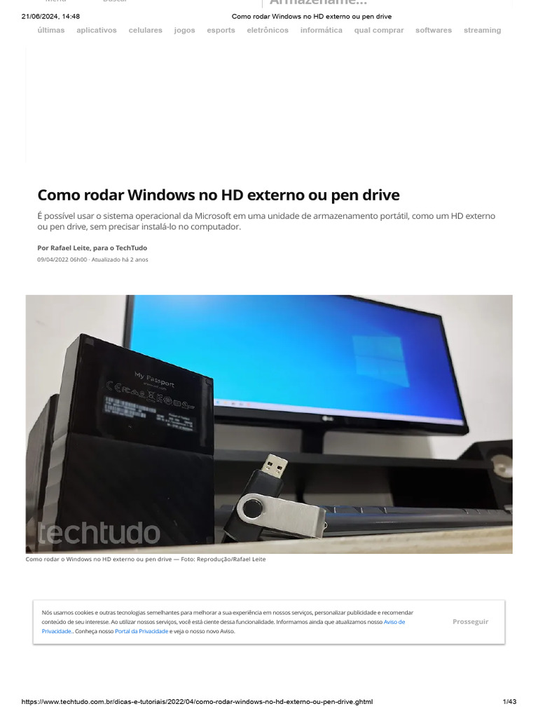 Instalar Windows em HD Externo ou Pen Drive | PDF | Windows 10 | Microsoft Windows