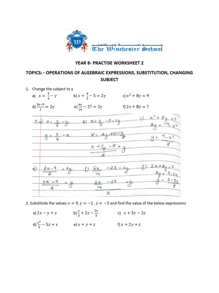 27th Sep - Y8-Practice - MS | PDF
