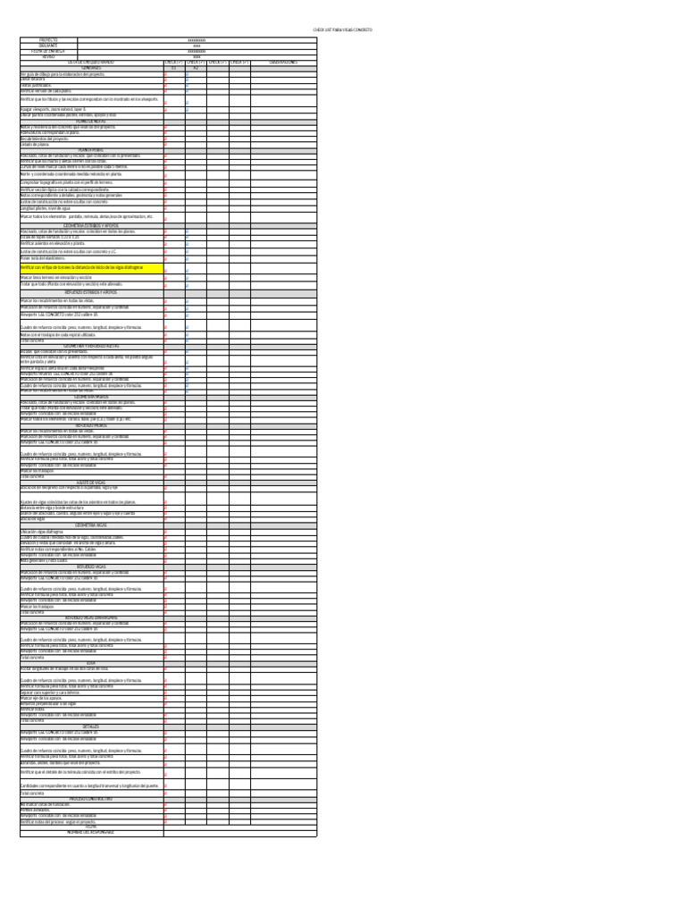 Check List - General | PDF | Topografía | Longitud