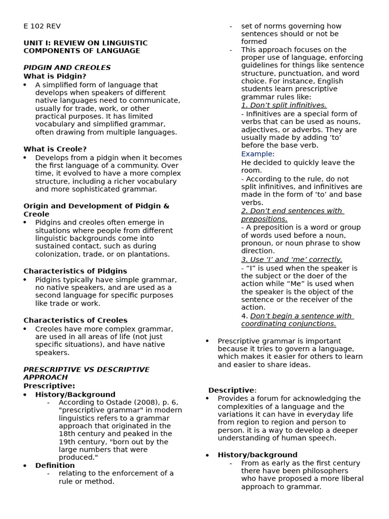 E 102 REV | PDF | English Language | Noun