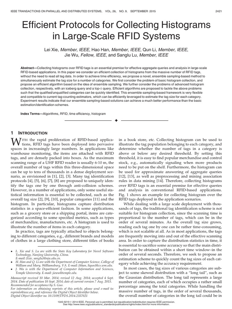Xie 2015 | PDF | Radio Frequency Identification | Histogram